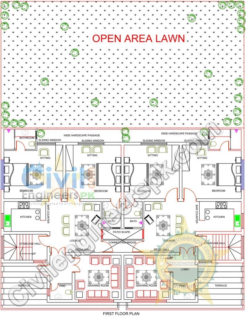 10 Marla Duplex House Plan - Civil Engineers PK